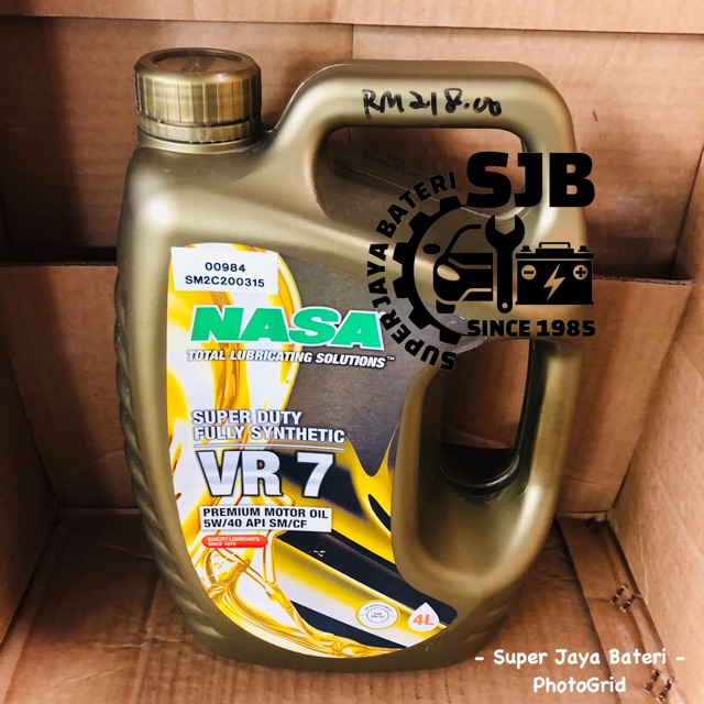 (FREE OIL FILTER & MILEAGE STICKER) Nasa VR7 5W/40 Fully Synthetic ...
