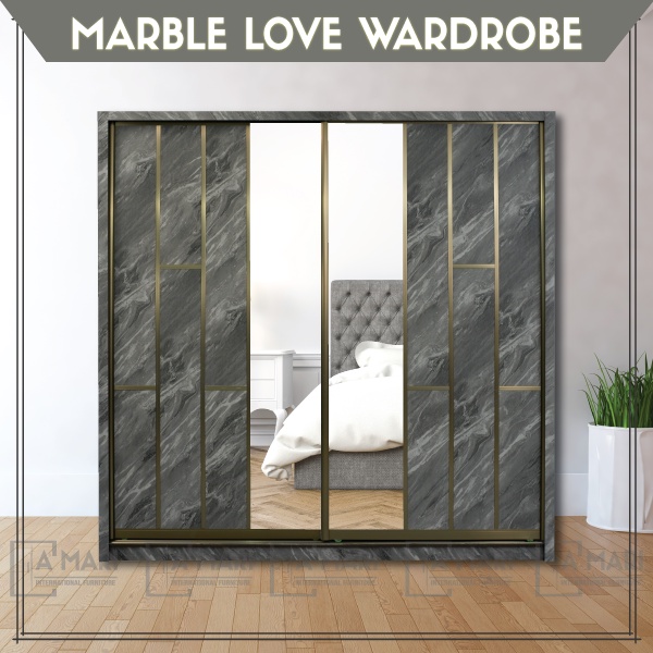 [ FREE INSTALLATION ] 8X8 BIG AMARI MARBLE STYLE WARDOBE/SLIDING DOOR ...