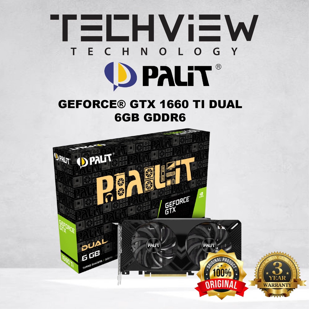 PALIT GeForce GTX 1660 Ti DUAL [6GB / GDDR6 / 192bit] | Shopee Malaysia