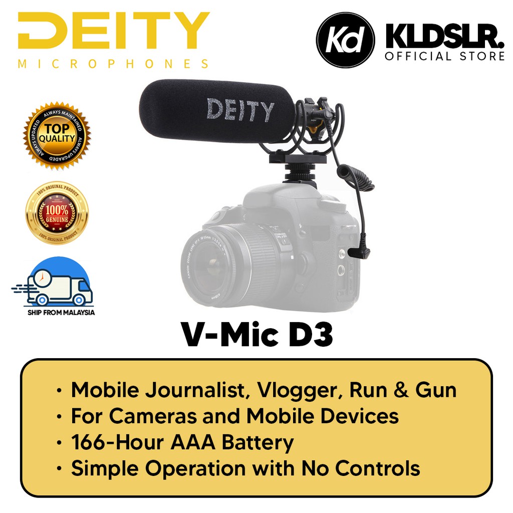 Deity Microphones V-Mic D3 Pro Camera-Mount Shotgun Microphone | Shopee ...