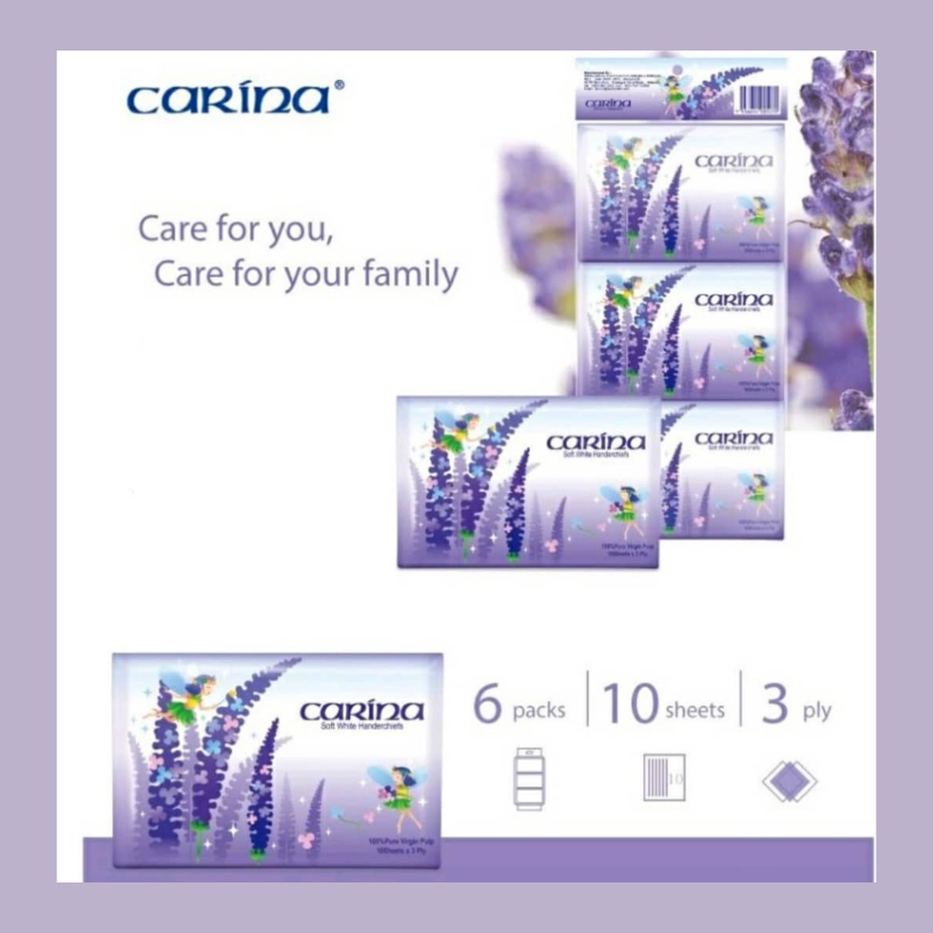 Carina Wallet Tissue 3ply 10's (6packs/Tube) | Shopee Malaysia