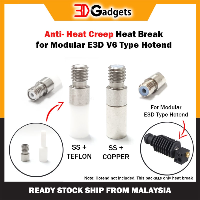 Anti- Heat Creep Heat Break for Modular E3D V6 Type Hotend 3D Printer ...