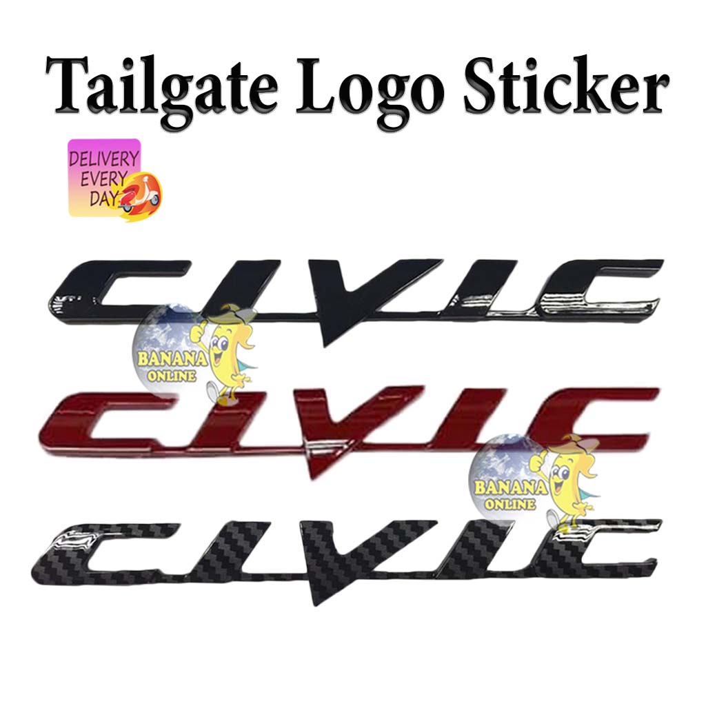 HONDA CIVIC Letter Logo Car Auto Emblem Rear Badge Sticker Decal ...