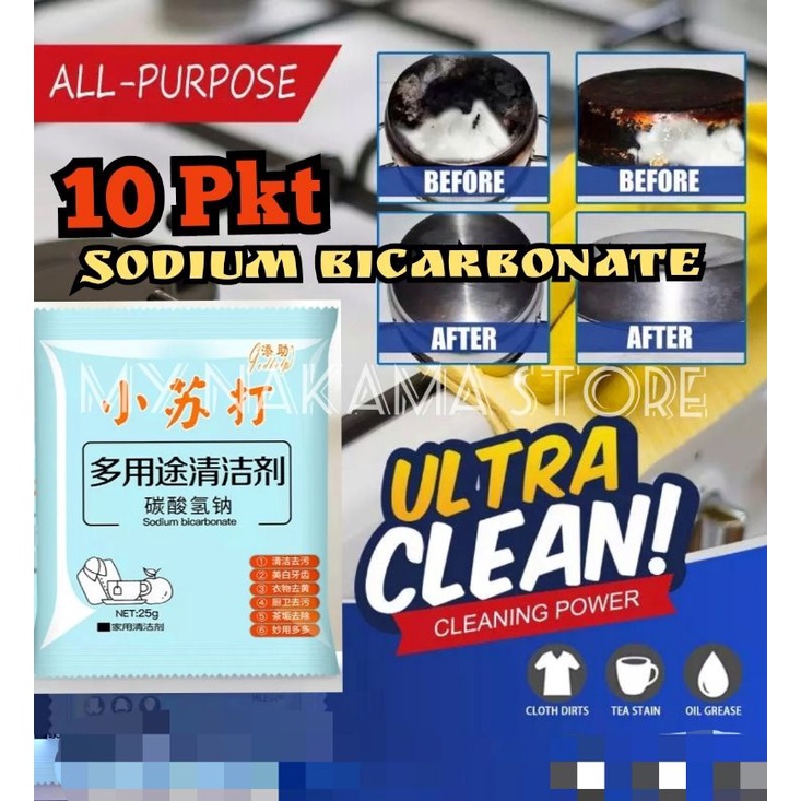 [10pkt x 25g + 3g] Multi Purpose Soda Sodium Bicarbonate / Bikarbonate ...