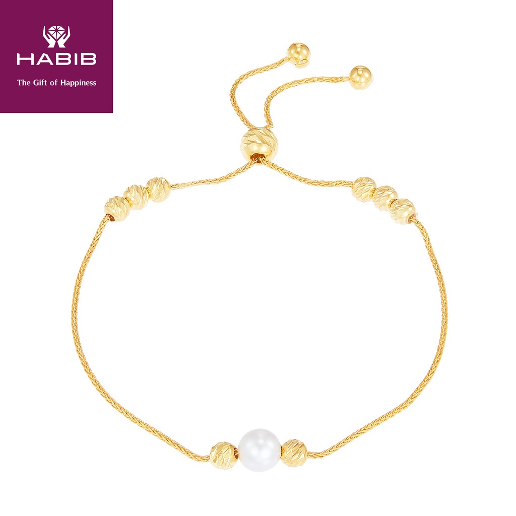 HABIB Yellow Pearl Beads Bolo Bracelet, 925 Silver | Shopee Malaysia