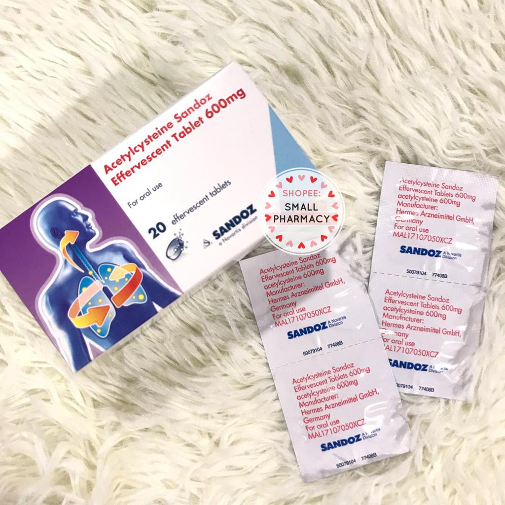 SANDOZ Acetylcysteine Effervescent Tablet 600mg ( Phlegm ) | Shopee ...