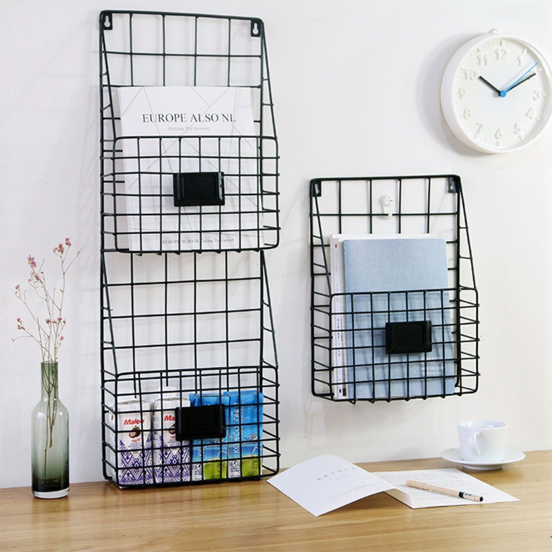 IVY Mail Organizer Wire Basket Wall Mounted Magazine File Holder ...