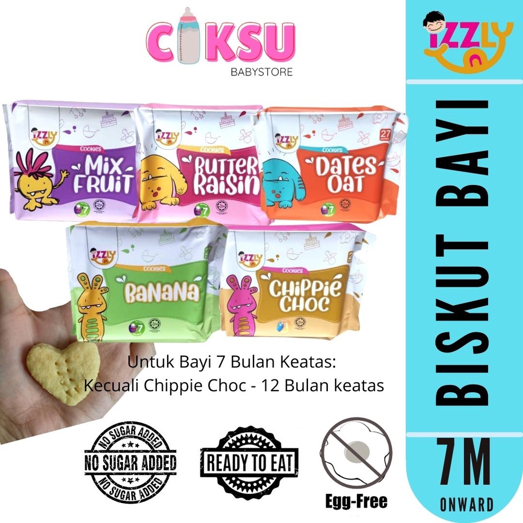 Biskut Baby 7 Bulan keatas 27pcs/ pack Izzly Baby Food Tanpa Garam Gula ...