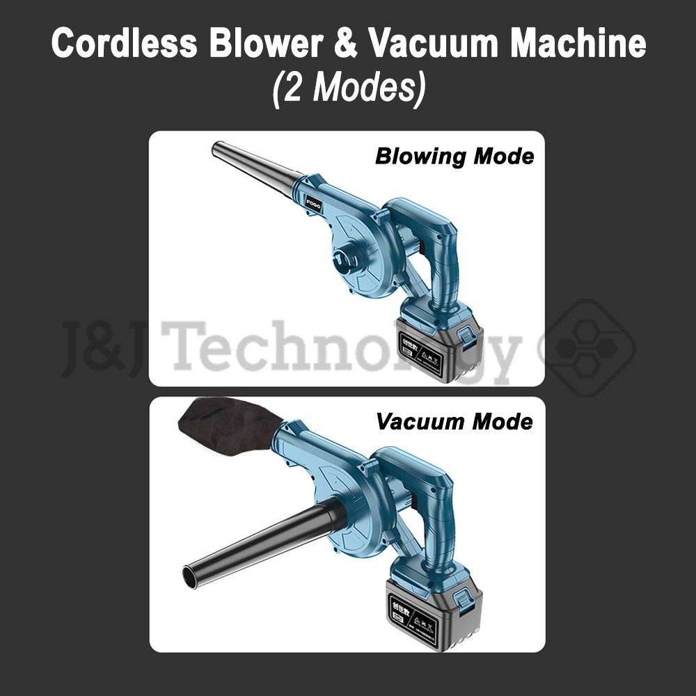 JNJ Technology 2-in-1 Cordless Electric Blower & Vacuum Variable Speed ...