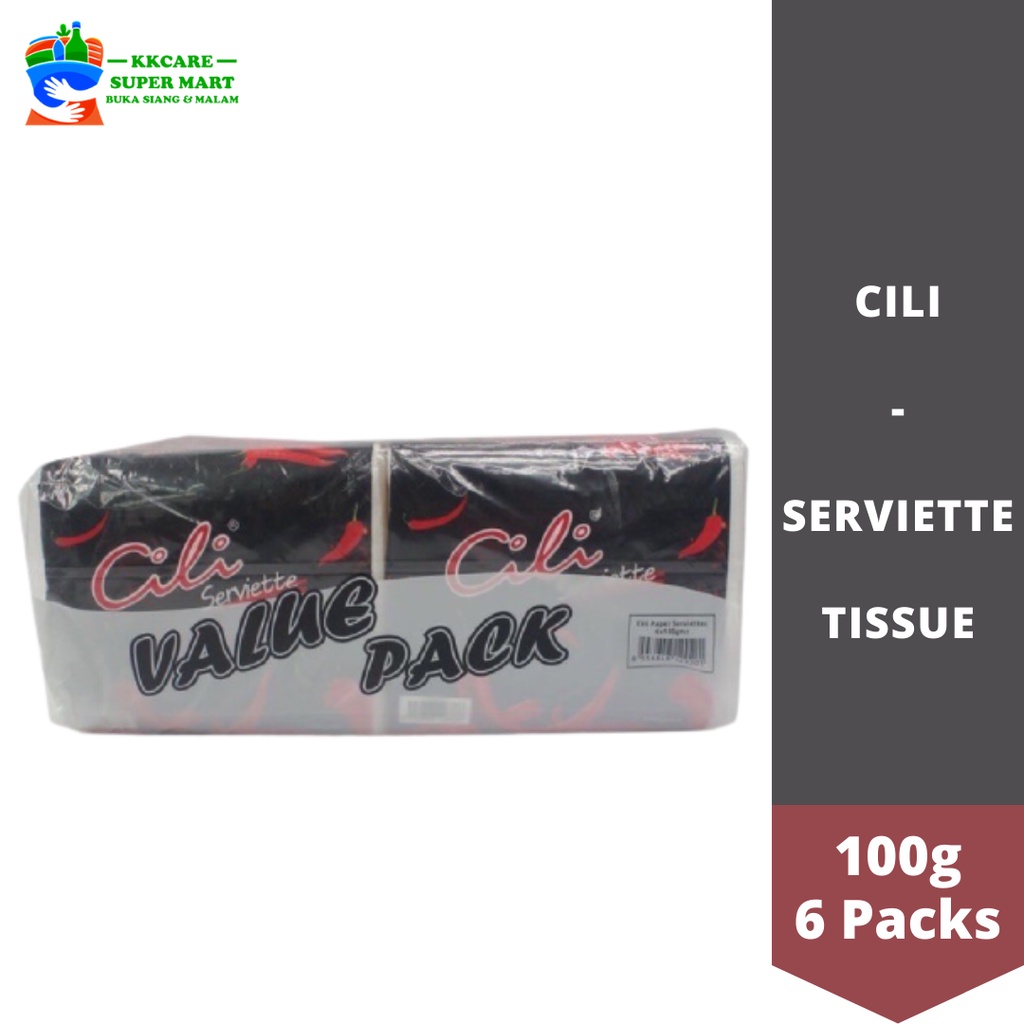 Cili - Serviette Tissue Tisu for Restaurant Rumah Masak - 100g x 6 ...