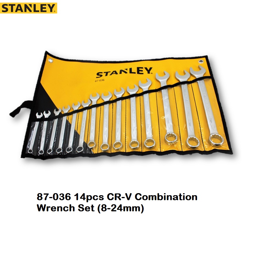 [Original] Stanley Slimline Chrome Vanadium Combination Spanner Set ...