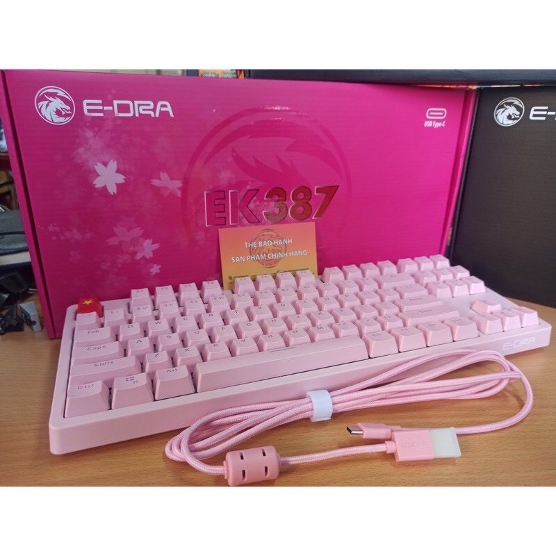 Edra Mechanical Keyboard EK387 Pink Huano switch version 2021 - Cute ...