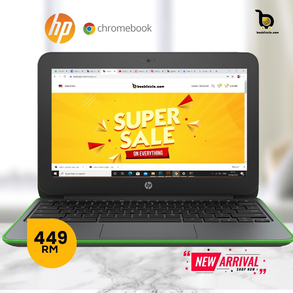 HP Chromebook 11 G5 EE , (PLAY STORE)Intel Celeron Processor, 4 GB RAM ...