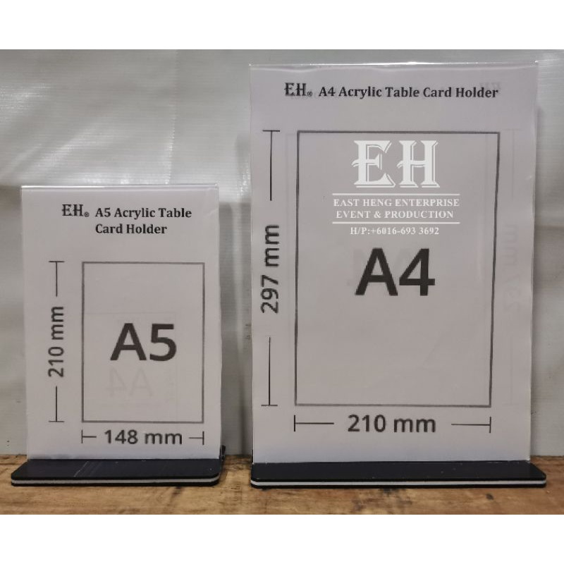 Acrylic table card holder T-shaped A4 or A5 / Acrylic boards / table ...
