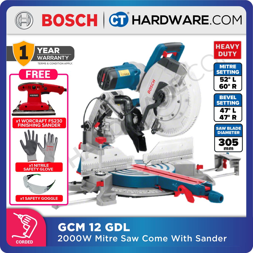 BOSCH GCM 12 GDL SLIDING MITER SAW 12" 2000W ( GCM12GDL ) | Shopee Malaysia