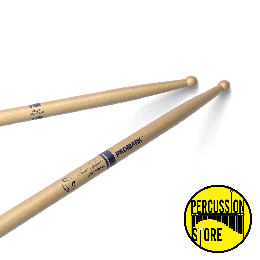 Promark Scott Johnson DC17 Marching Drumsticks (Natural / White ...