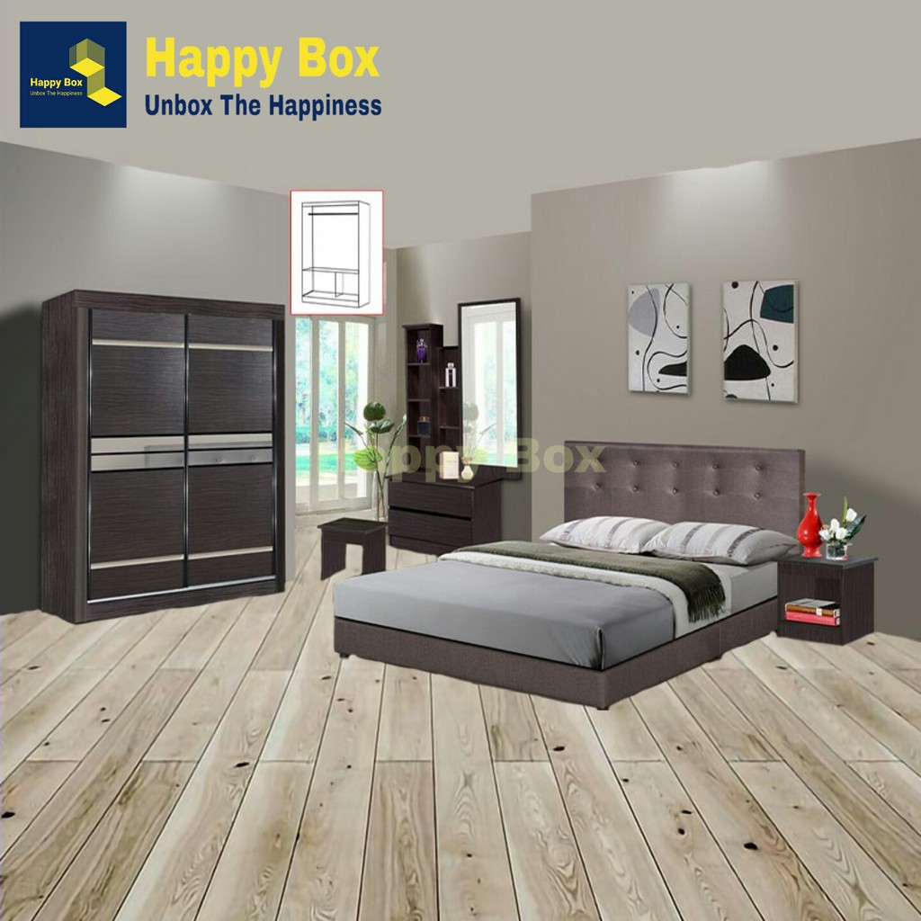 Happy Box Furniture 5 Pieces Queen Bedroom Set (With 4ft Wardrobe ...