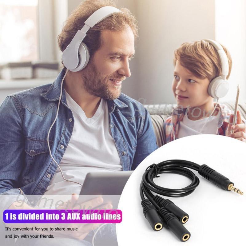 Wili 3.5mm pvc 3-pole plug to 3 way stereo audio- headphone splitter ...