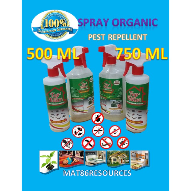 TOP KILLER , Spray Organic, Pest Control, insect repellent, Racun ...