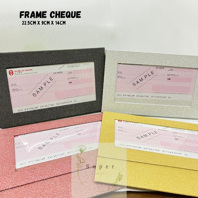 Glitter Cheque Frame Hantaran Kahwin | Frame Cek Mas Kahwin | Duit ...