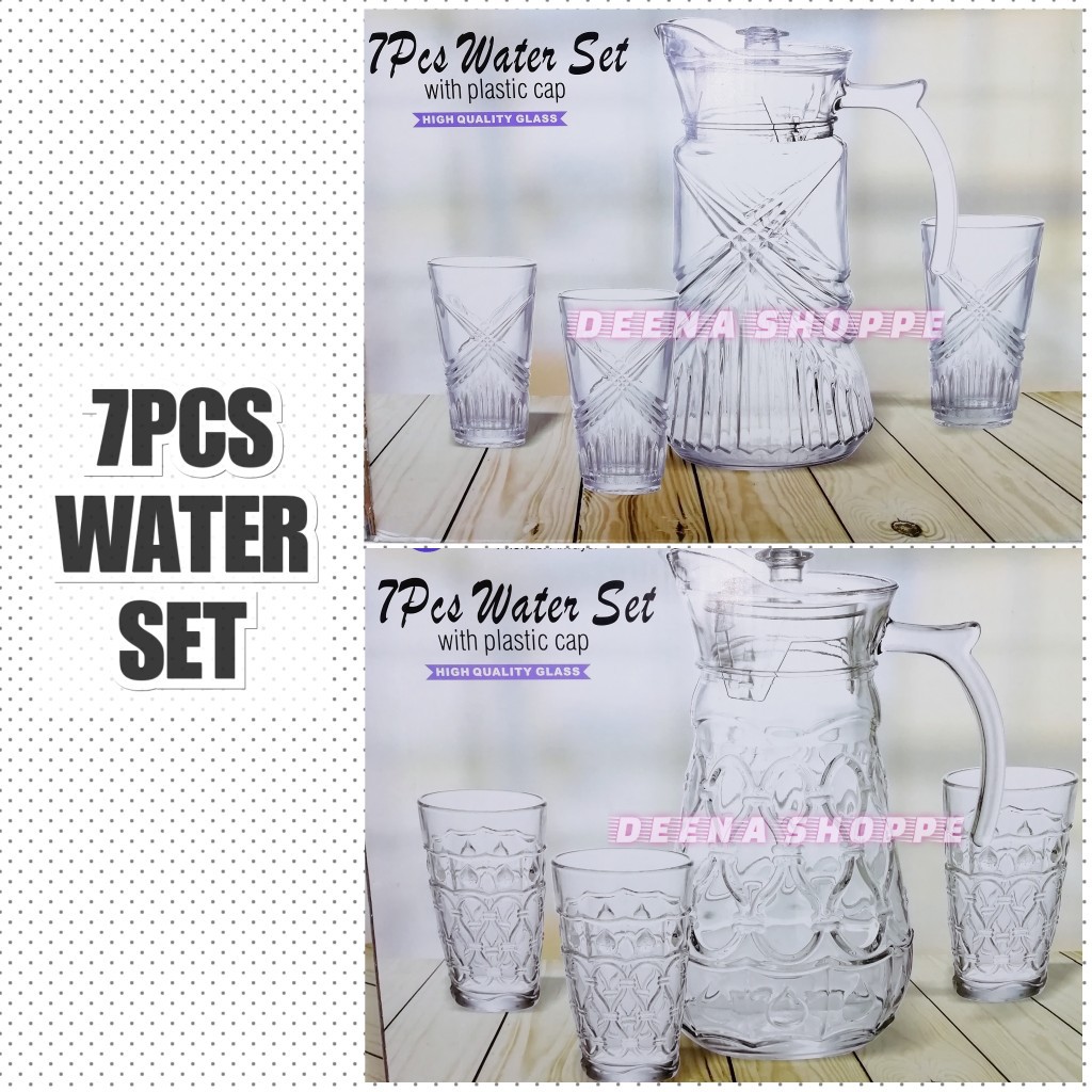 HOT SALE! 7PCS GLASS WATER SET / SET GELAS KACA & JUG KACA /GLASS TEA ...