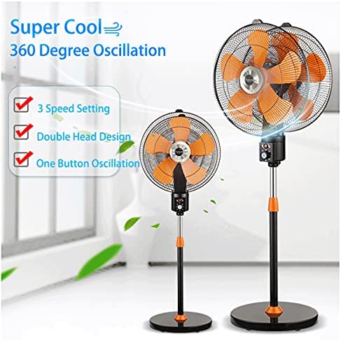 !!PROMOTION!! Oscillating Pedestal Stand Fan with Double Heads and ...