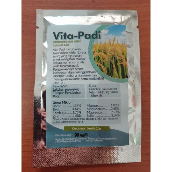 Baja Vitamin Padi 99 Vita Padi Baja Tanaman Padi [10g] | Shopee Malaysia