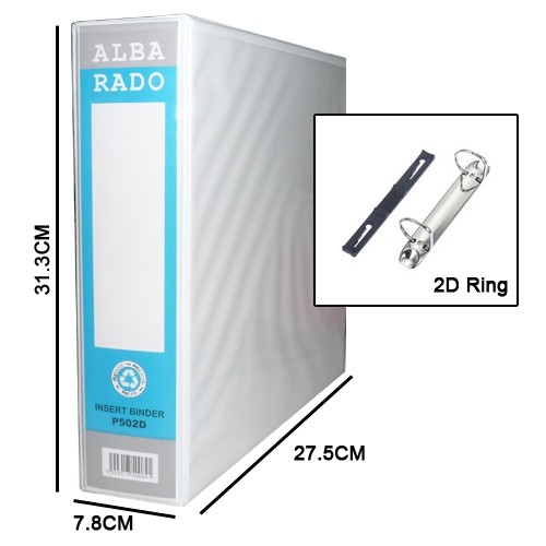 Alba Rado 50mm PVC 2D White Ring File A4 Insert Binder P502D Fail Putih ...