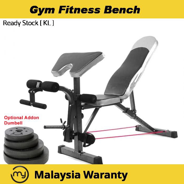 Gym Fitness Sit Up Dumbbell Bicep Leg Curl + Table Chair (Bench Only ...
