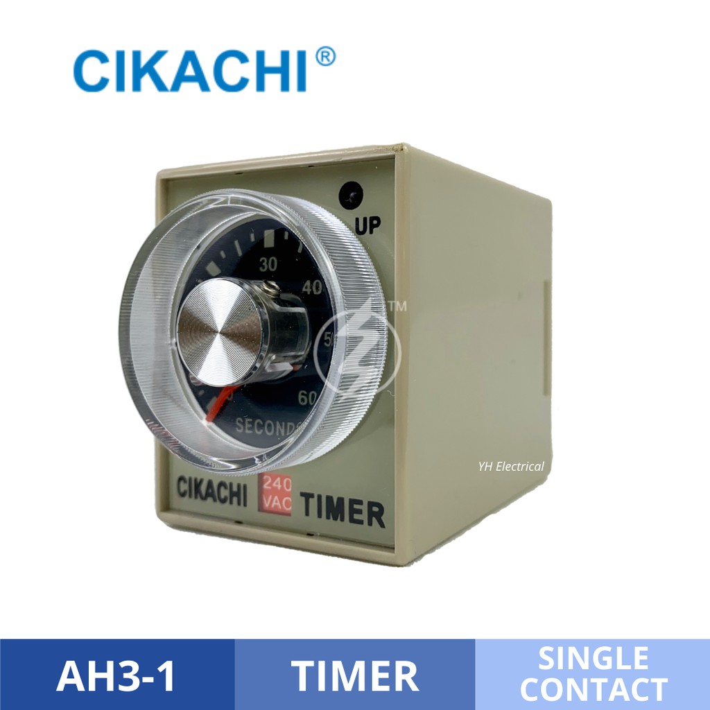 CIKACHI CKC IC Timer Relay AH3-1 10/30/60 Second 240VAC Analogue Type ... CIKACHI CKC IC Timer Relay AH3-1 10/30/60 Second 240VAC Analogue Type ...