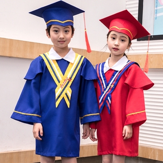 Ready Stock Kids Graduation Suit Boys Girls Bachelor Gown Set Cosply ...