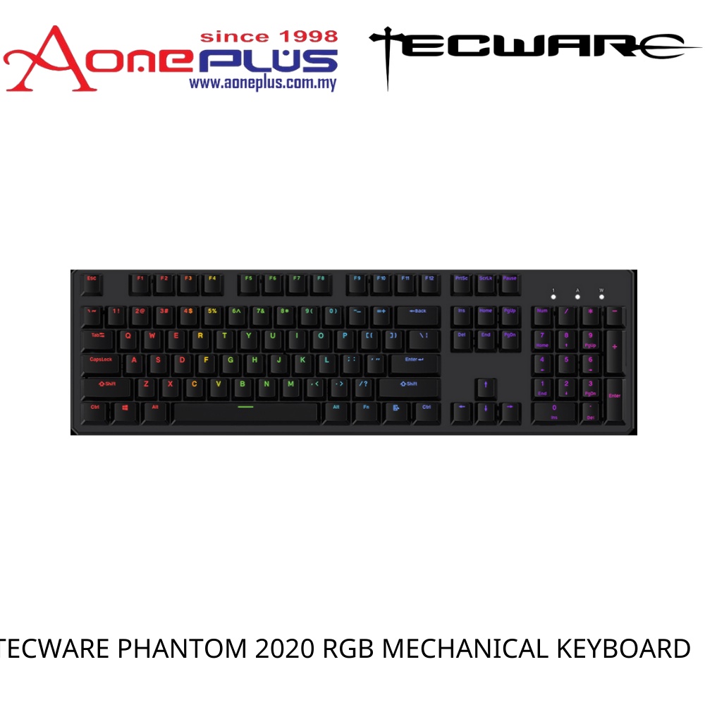 (AONE PLUS SS2) TECWARE PHANTOM 2020 RGB MECHANICAL KEYBOARD (BLUE ...