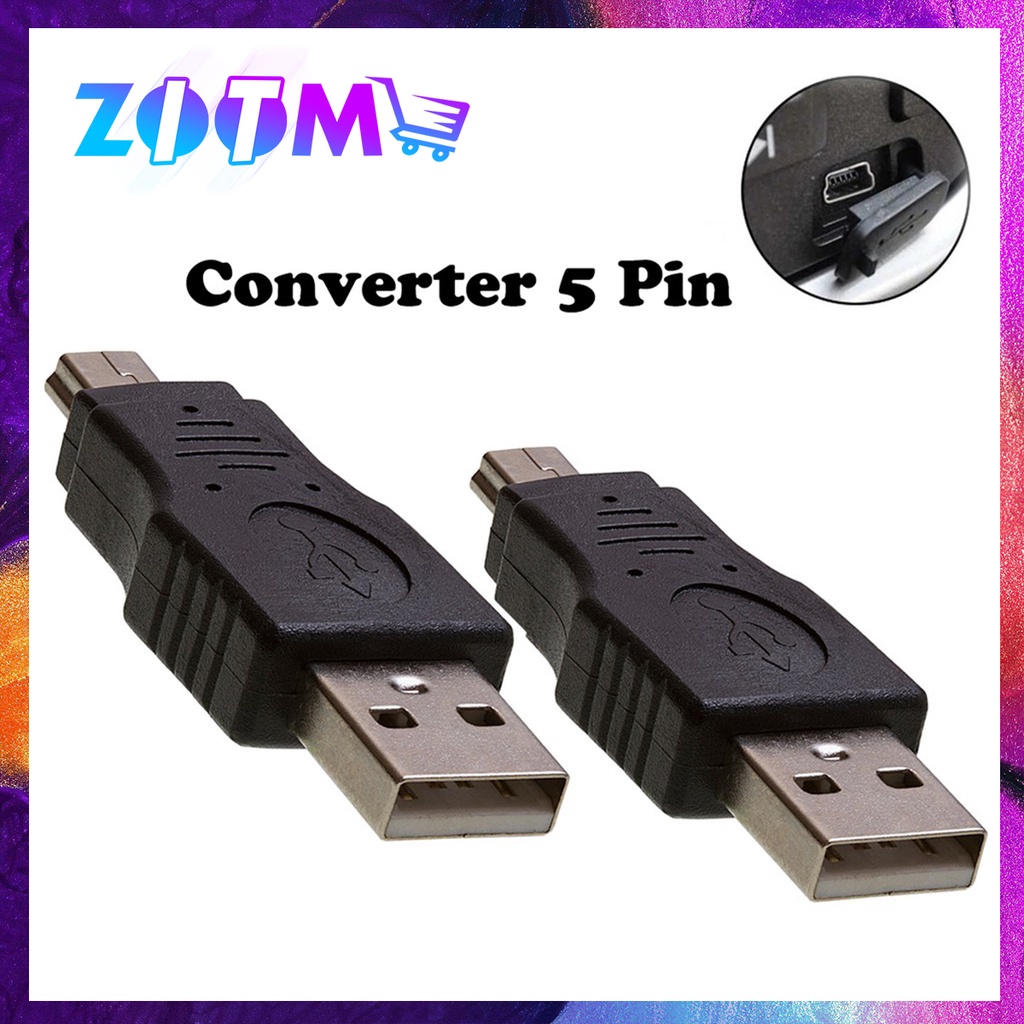 USB 2.0 MALE TO MINI USB B 5 PIN MALE CONVERTER ADAPTER | Shopee Malaysia