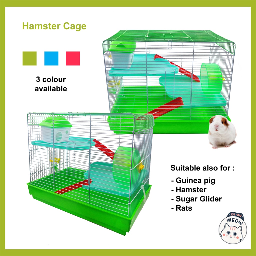 2 level Hamster Cage Hamster House With Ladder & Platform/ Sangkar ...