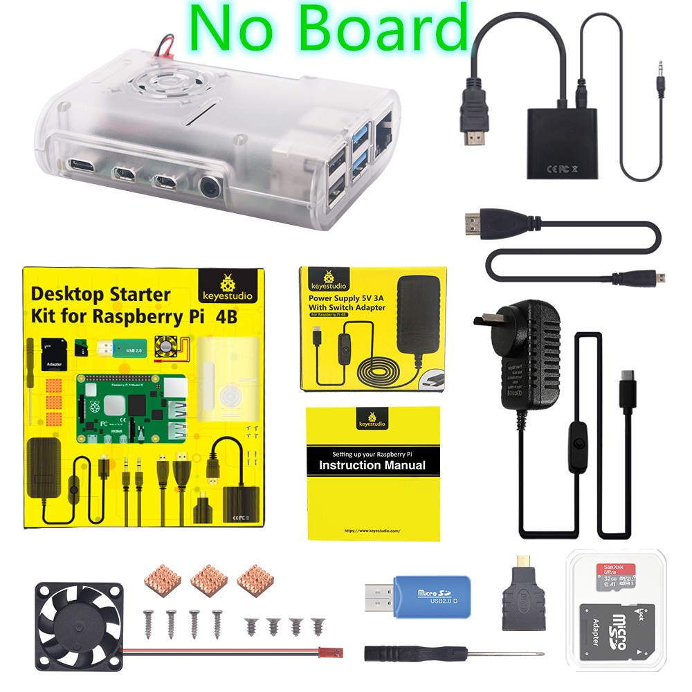 Desktop Starter Kit for Raspberry Pi 4B (Complete Starter Kit for ...