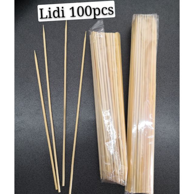 100pcs Lidi Kayu lidi Satay Bamboo Skewer food grade | Shopee Malaysia