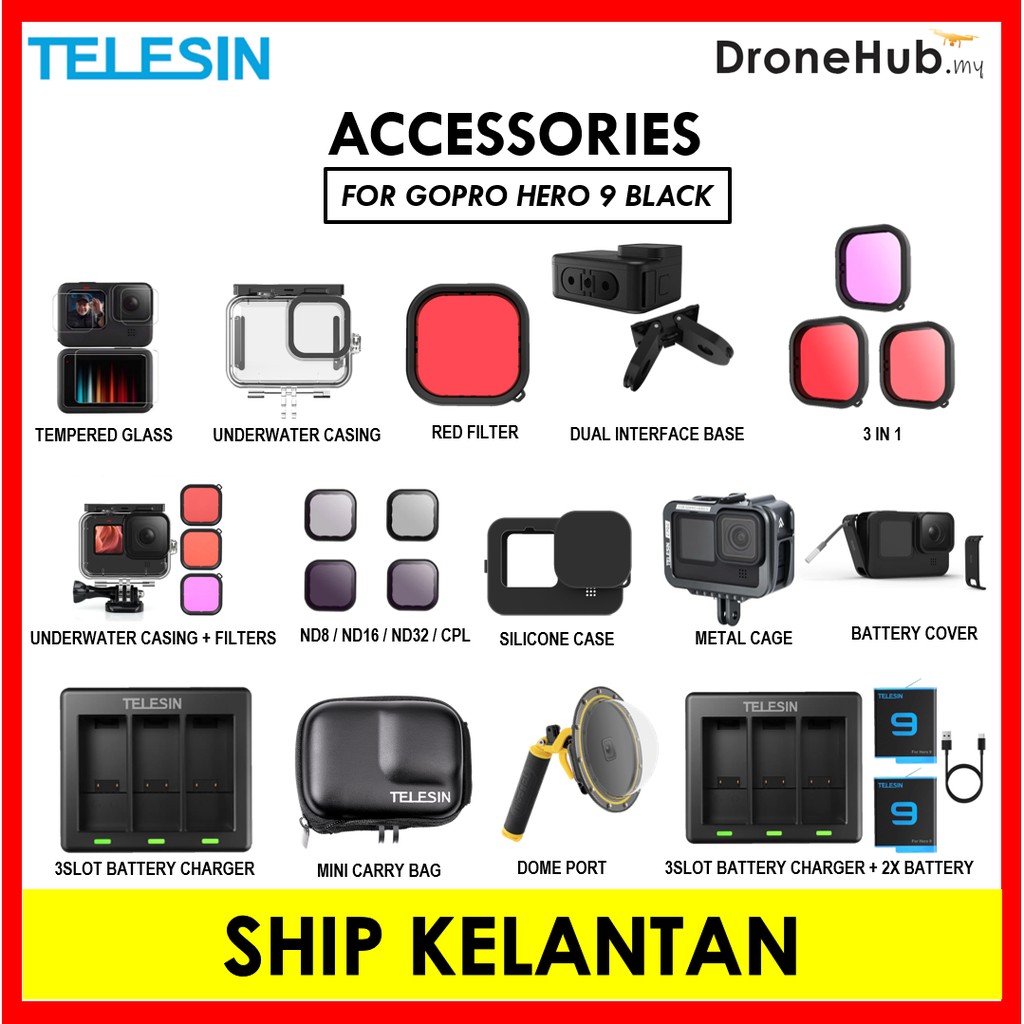 TELESIN Accessories For GoPro Hero 9 Black ( Ship From Malaysia ...