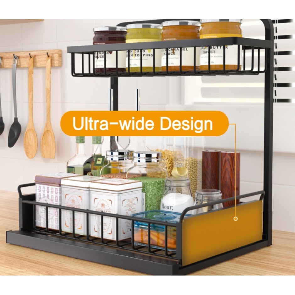 Rak Dapur Boleh Tarik Rak Rempah Ratus / Stainless Steel Push-pull ...