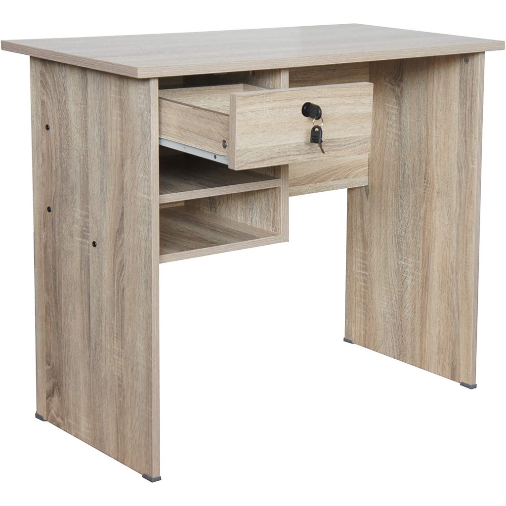 SHIRO 3ft Office Table Writing Table with 1 Drawer 2 Shelf Meja Belajar ...