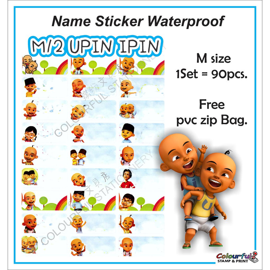 NAME STICKER UPIN IPIN (WATERPROOF) (READY STOCK) | Shopee Malaysia