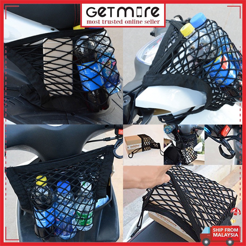 Motorcycle Net Cargo Net Flexi Helmet Net Stretchable Cord Jaring Motor ...
