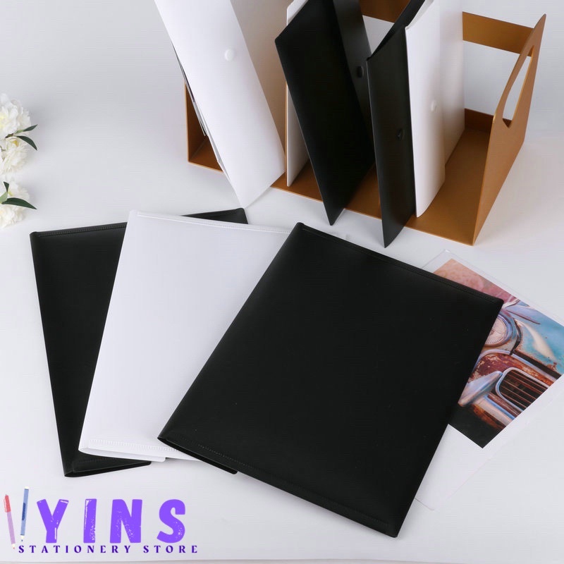 Yins. A4 Document File A4 Management File Simple Color Button Pocket ...