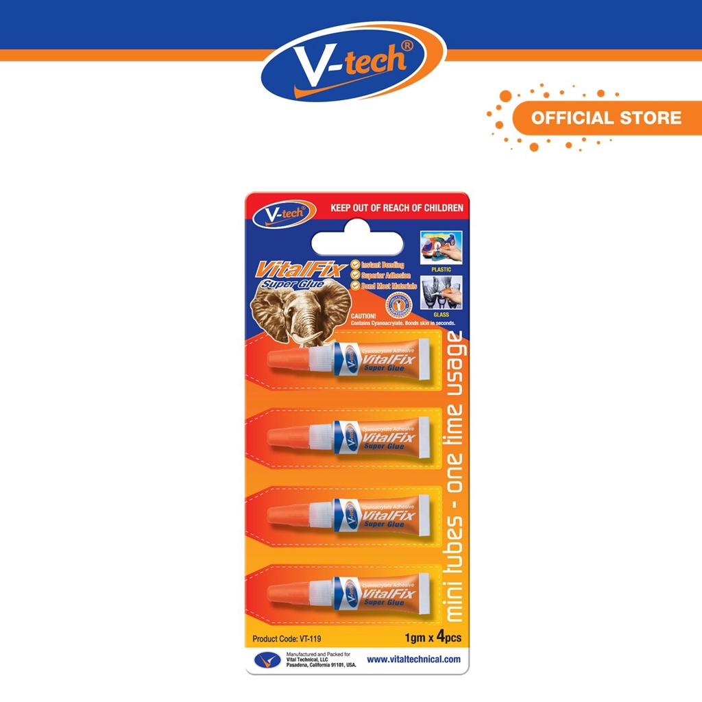 V-tech VT-119 Super Glue (1gm x 4 pcs) | Shopee Malaysia