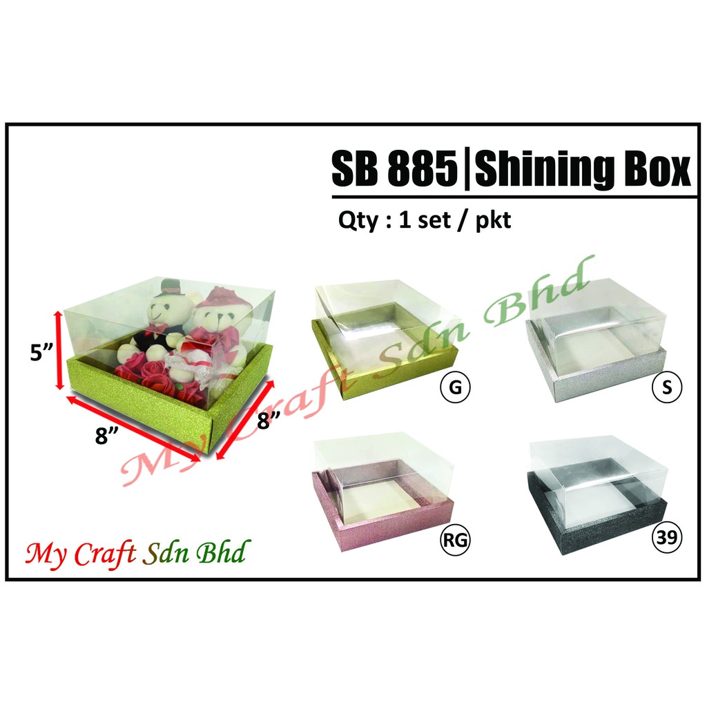 [Ready Stock] Transparent Cover Shining Gift Box | Kotak Hantaran ...