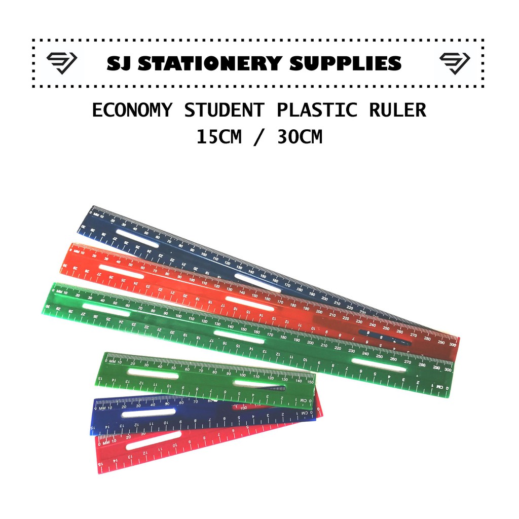 Economy Student Plastic Ruler / 15cm / 30cm / Pembaris Murid Plastik ...