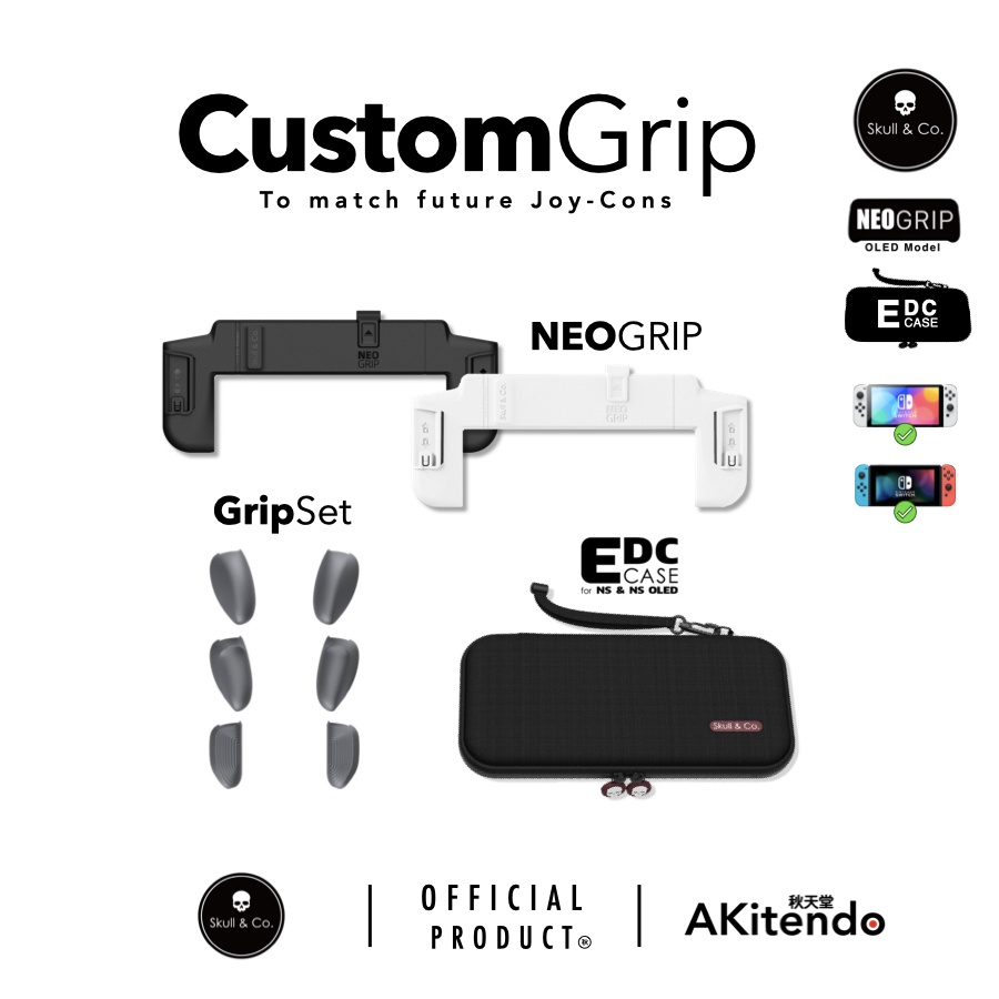 Skull & Co Neogrip Custom Grip Colors & EDC Case For Nintendo Switch ...