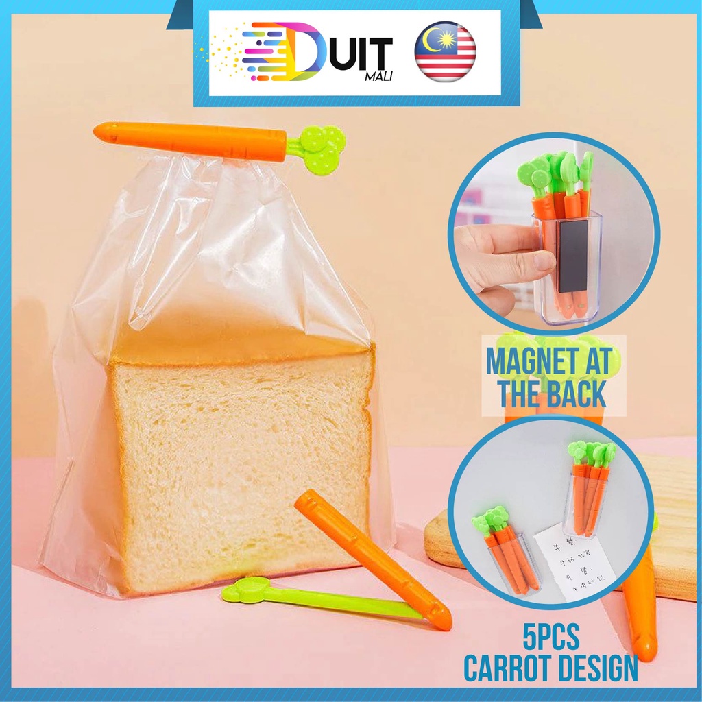 Duitmali Klip Plastik Makanan Cute Carrot Food Clip Portable Sealing ...