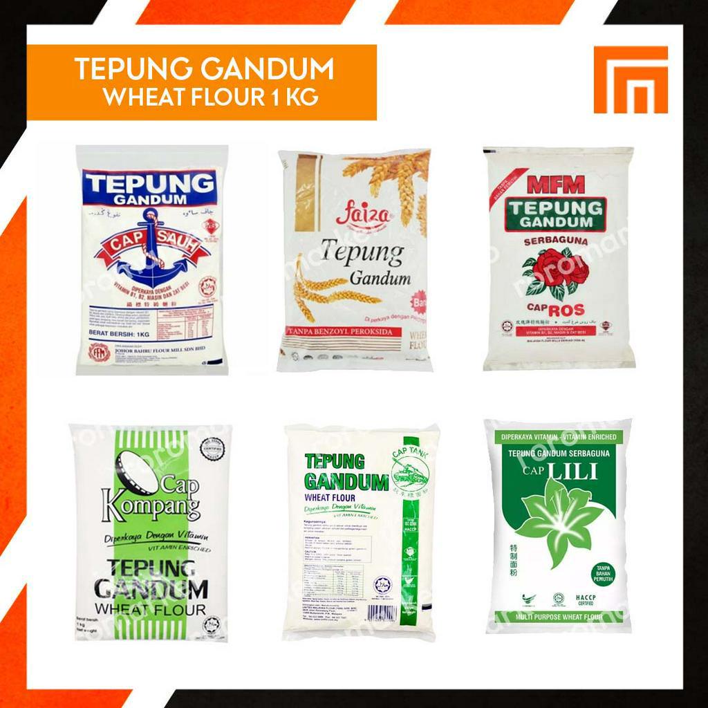 Wheat Flour Tepung Gandum Pelbagai Jenama Many Brand 1 kg | Shopee Malaysia