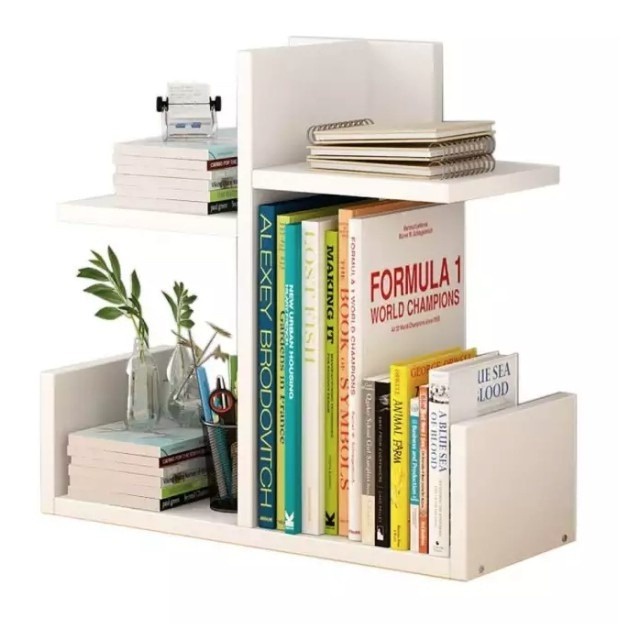White Rack Mini Rack Table Rack Mini Book Rack Rak Buku Kecil Rak Susun ...