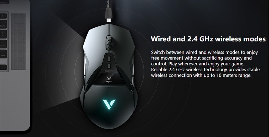 Rapoo VT950 Wired/Wireless Gaming Mouse (BLACK) / Rapoo High Gaming ...